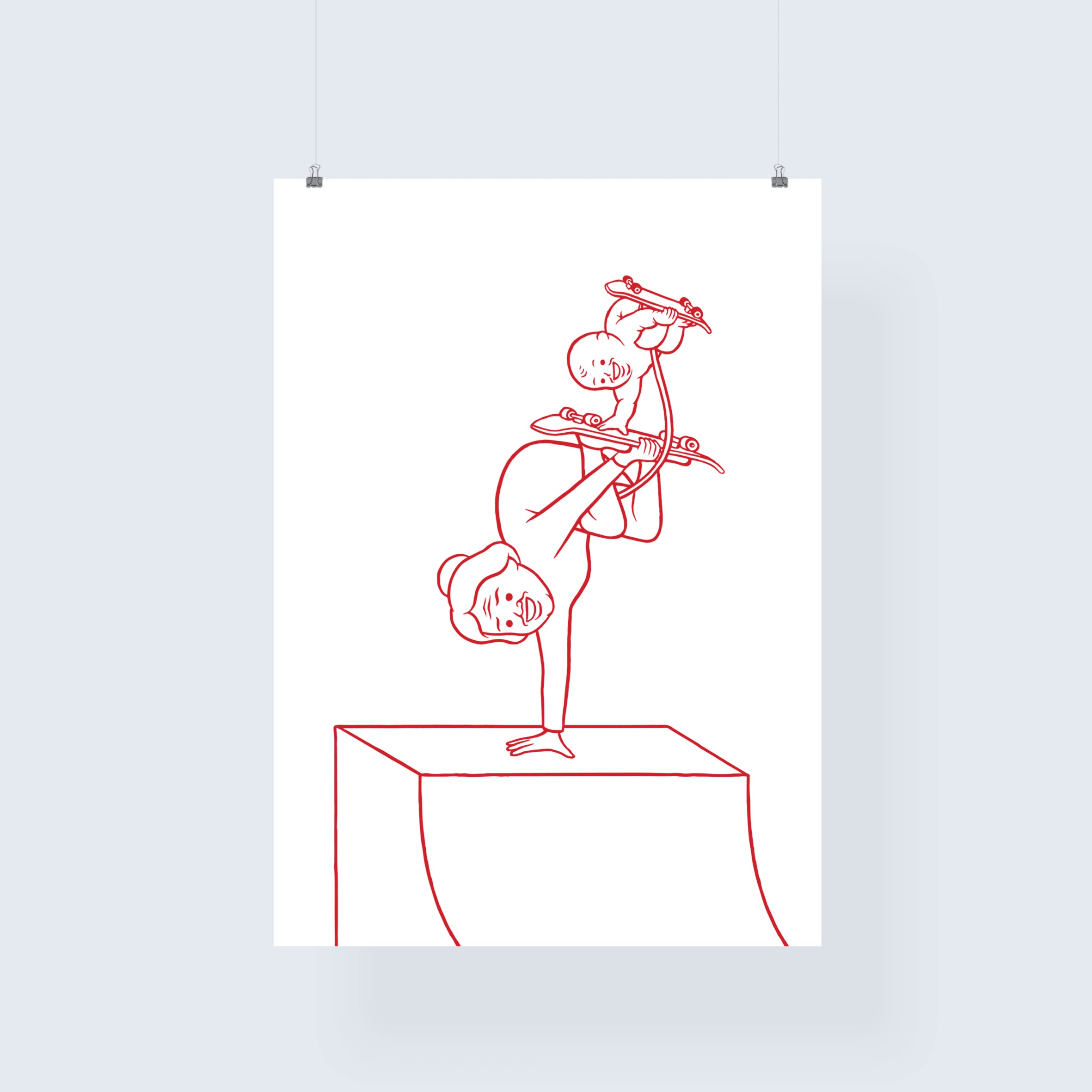 Double Handstand Giclée Print (Line Art) – DDTStore